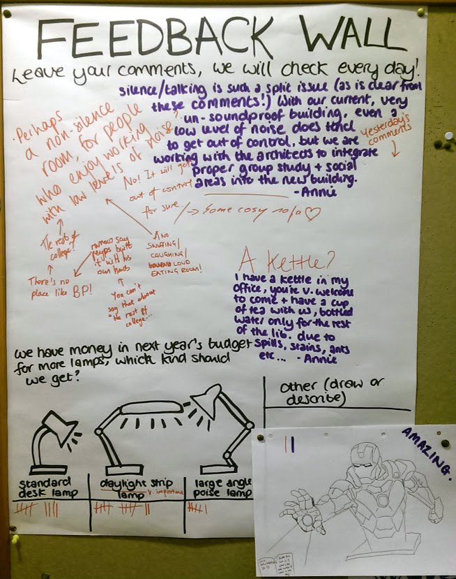 Feedback wall – Magdalene College Libraries