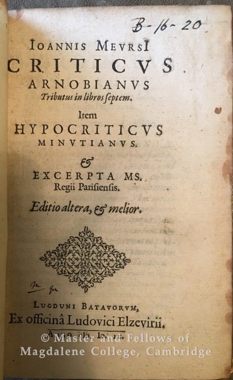 The Elzevier Dynasty – Magdalene College Libraries