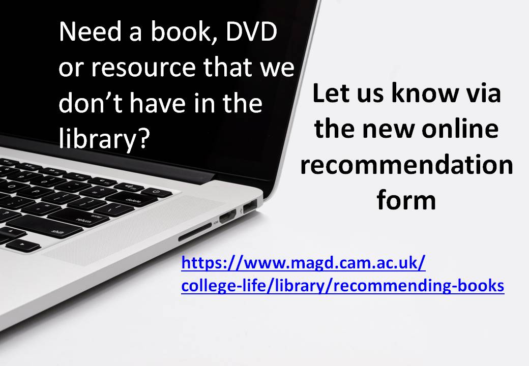 Recommend a book! – Magdalene College Libraries